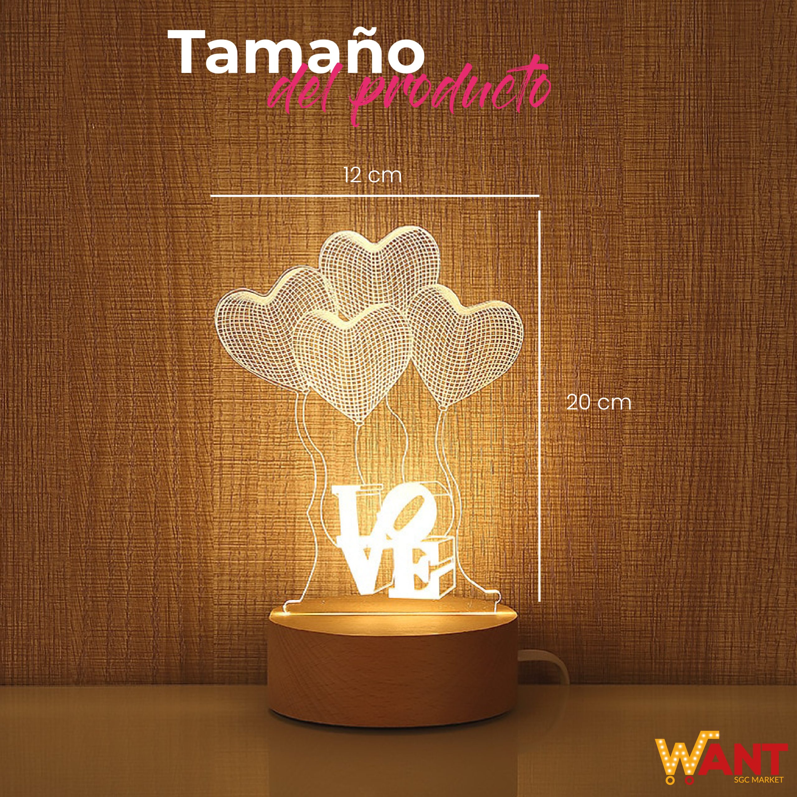 Lámpara LED 3D - Want